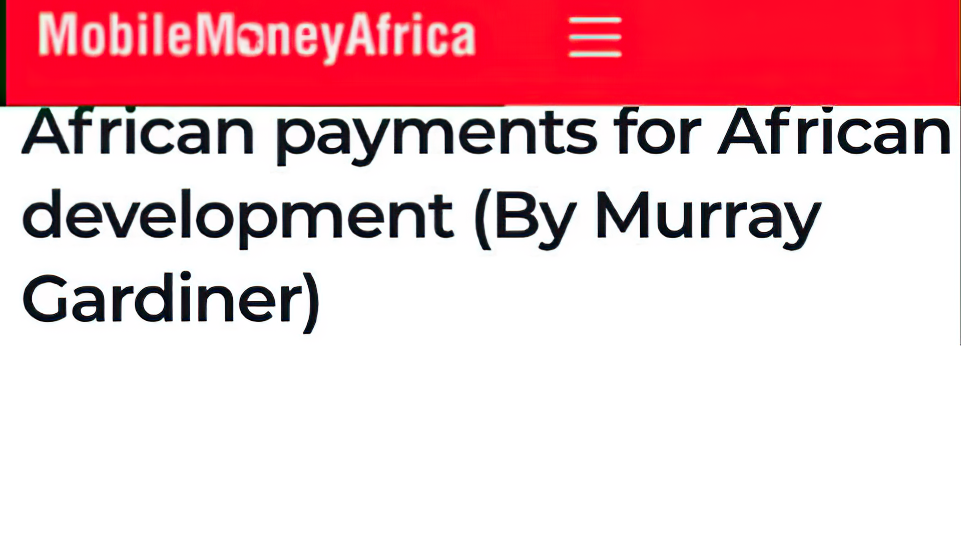 African payments for African development (By Murray Gardiner) | Bluecode | Bluecode Africa